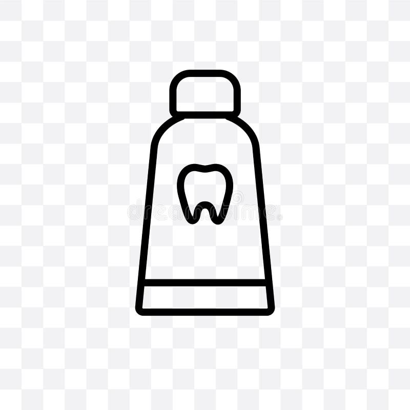 Toothpaste Tube Vector Linear Icon Isolated on Transparent Background ...