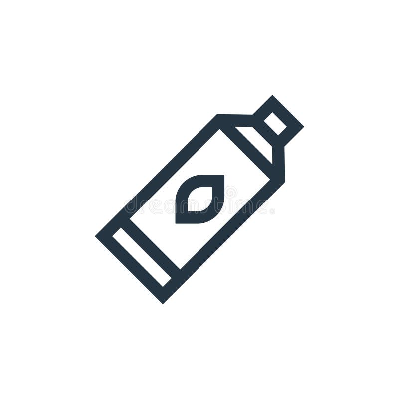 Toothpaste Vector Icon Isolated on White Background. Outline, Thin Line ...