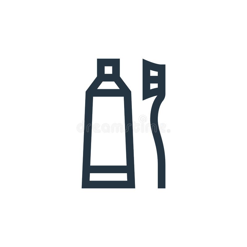 Toothpaste Vector Icon Isolated on White Background. Outline, Thin Line ...