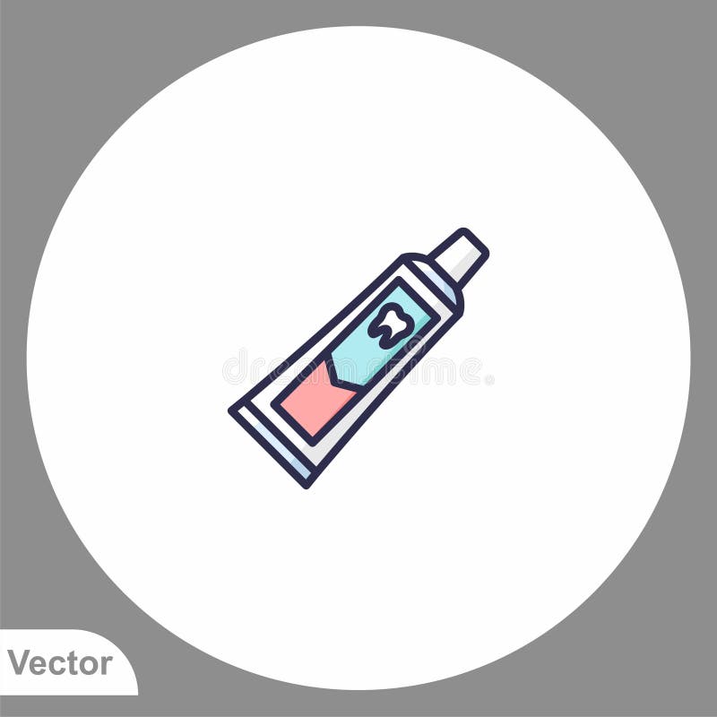 Toothpaste Vector Icon Sign Symbol Stock Vector - Illustration of ...