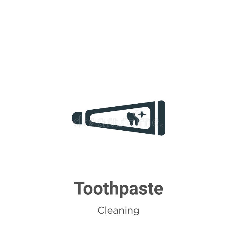 Tooth Cleaning Vector Icon on White Background. Flat Vector Tooth ...