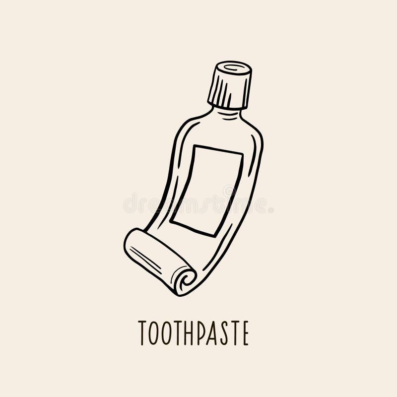 Toothpaste. Vector Linear Illustration. Freehand Drawing. Sketch. Stock ...