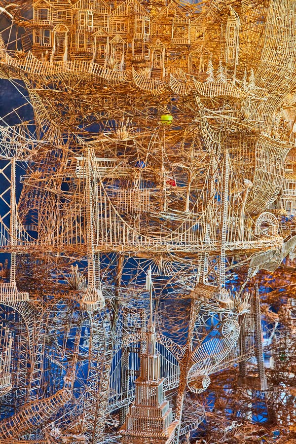 Toothpick Art with Thousands of Toothpicks Made into Complex Marble ...