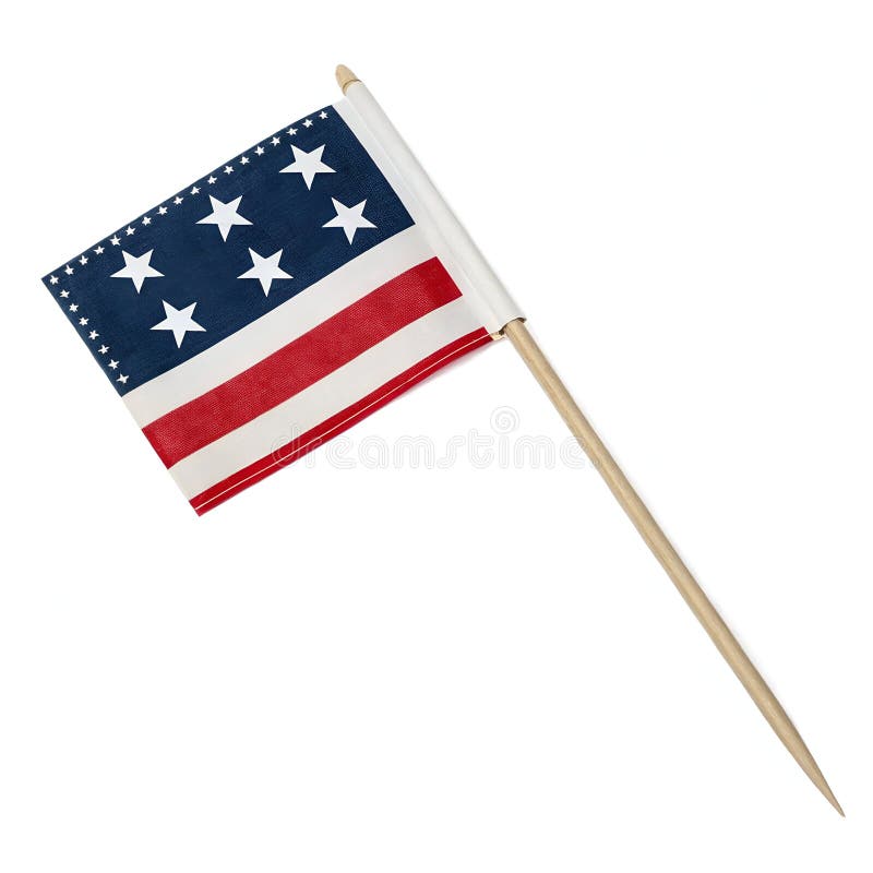 Toothpick Flag Mockup Isolated on White Background Stock Illustration ...