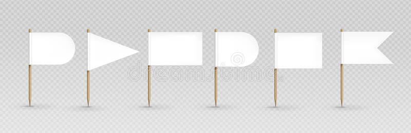 Toothpick Flags, White Banners of Different Shapes Stock Vector ...