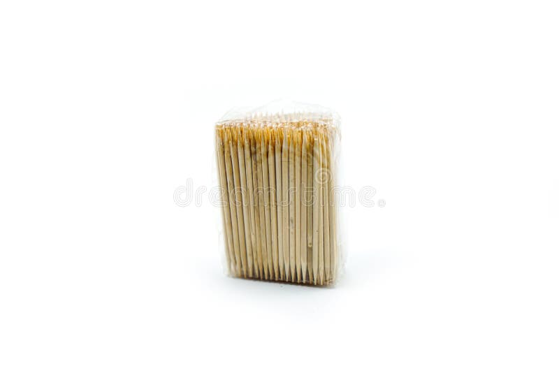 Toothpick Made of Wood Wrapped in Plastic Isolated on a White Stock ...
