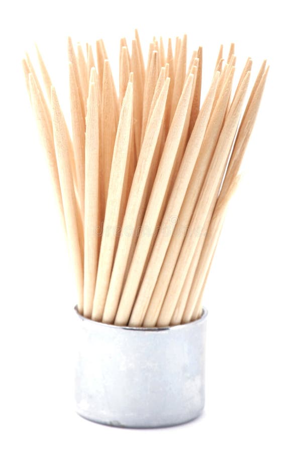 Toothpick on white stock image. Image of enamel, brown - 9261789