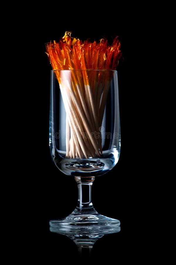 Toothpicks in a glass stock image. Image of detail, orange - 63479779