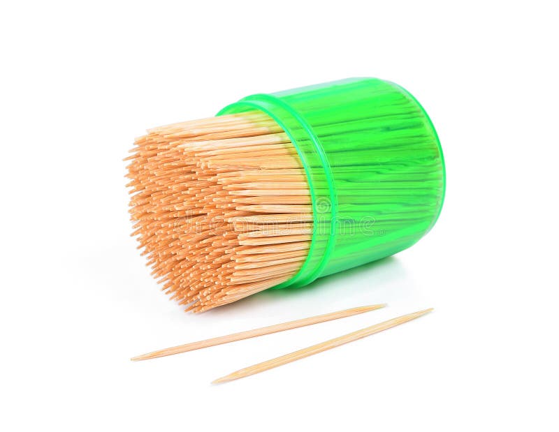 Toothpicks In A Green Box Isolated On A White Stock Image - Image of ...