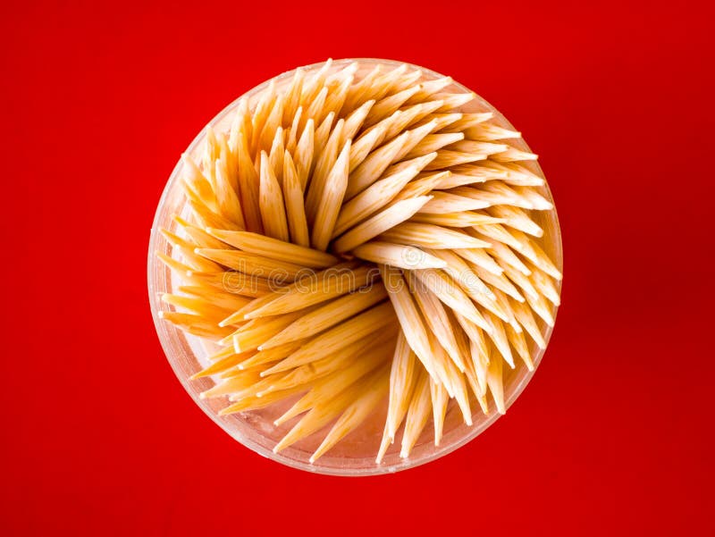 Toothpicks on Red Background. Stock Photo - Image of toothpick ...