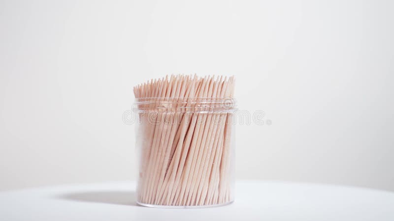 Toothpicks Rotate on a Grey Background Stock Footage - Video of plastic ...