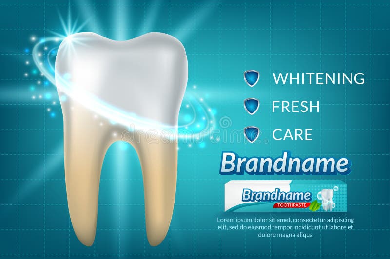 ToothWhitening Toothpaste Ad Poster. Vector Realistic Toothpaste ...