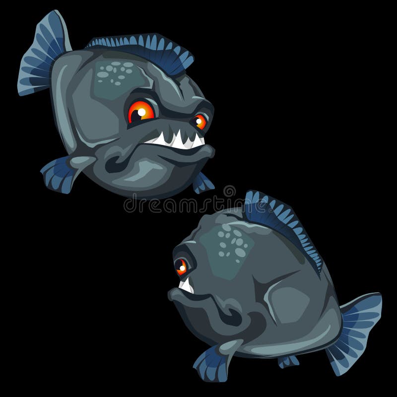 Funny Toothy Fish with a Wooden Barrel Isolated on White Background ...