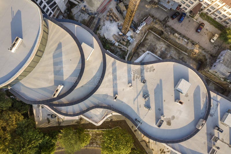 Top Aerial View of a Skyscraper Under Construction Stock Photo - Image ...