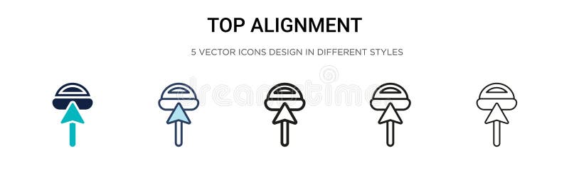 Top Alignment Icon in Filled, Thin Line, Outline and Stroke Style ...