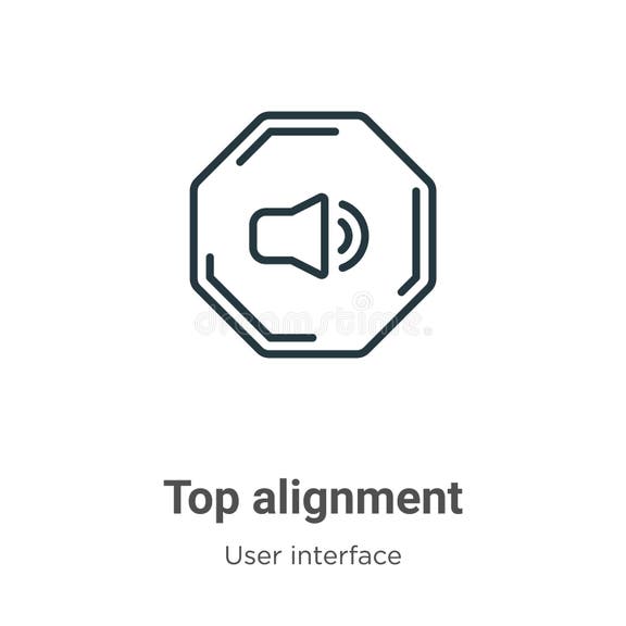 Top Alignment Outline Vector Icon. Thin Line Black Top Alignment Icon ...