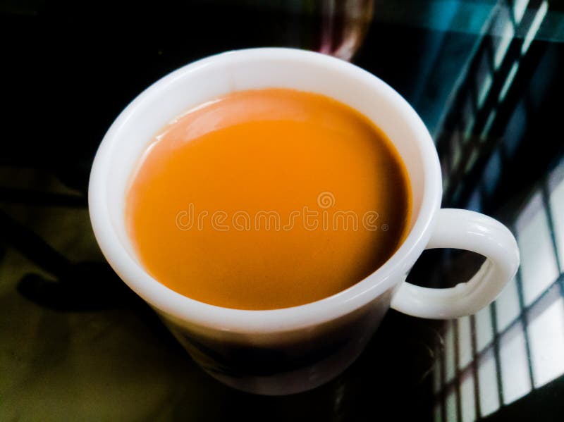 A Cup of Milk Tea Placed in a Table Stock Image - Image of infusion ...
