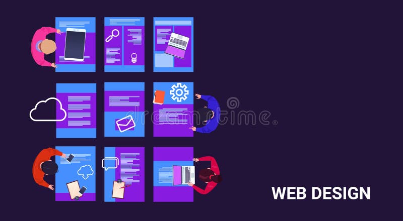 Top Angle View Group of Diverse People Brainstorming Gadgets Web Design ...