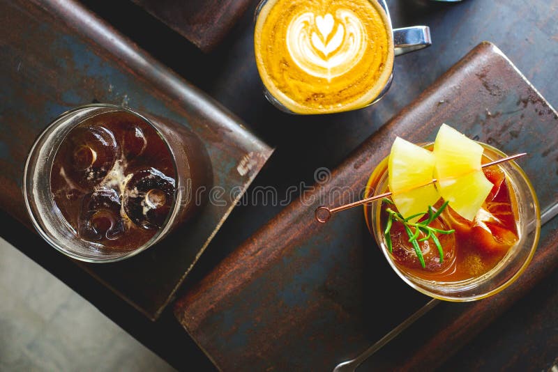 Top Angle View of Various Coffee Stock Image - Image of black, high ...