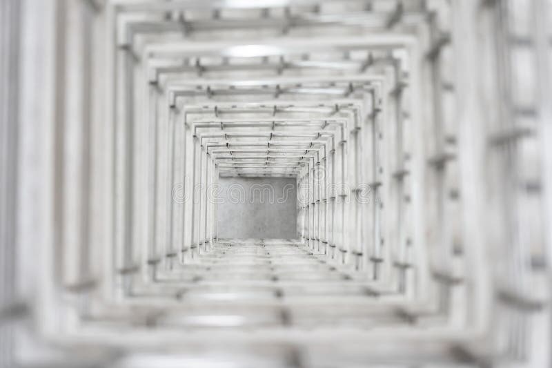 Top Angle View of the White Reinforced Steel Bar Framework Column ...