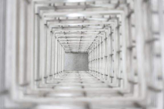 Top Angle View of the White Reinforced Steel Bar Framework Column ...