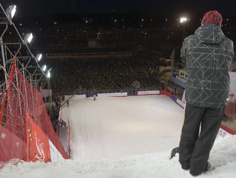 On Top of an Artificial Ramp Editorial Stock Image - Image of blue ...
