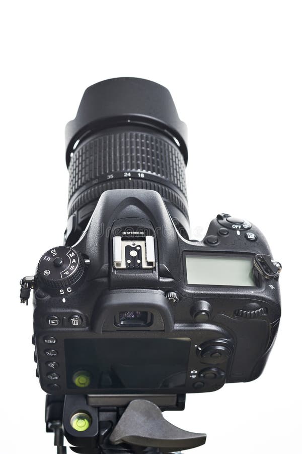 Top Back View Digital SLR Camera Isolated Stock Photo - Image of back ...