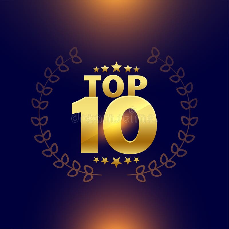 Top 10 Badge Rating Background for Popular List Stock Vector ...