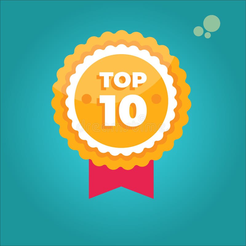 Top 10 Badges Symbol or Icon Vector Stock Vector - Illustration of ...
