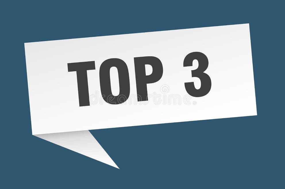 Top 3 Banner. Top 3 Speech Bubble Stock Vector - Illustration of sign ...