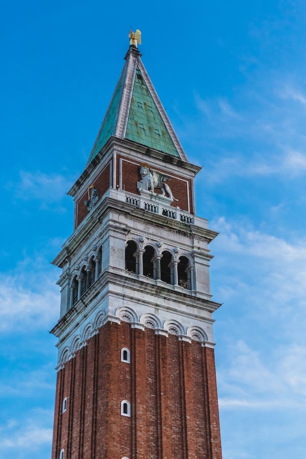 Top of Bell Tower in Saint Marks Square Stock Photo - Image of church ...