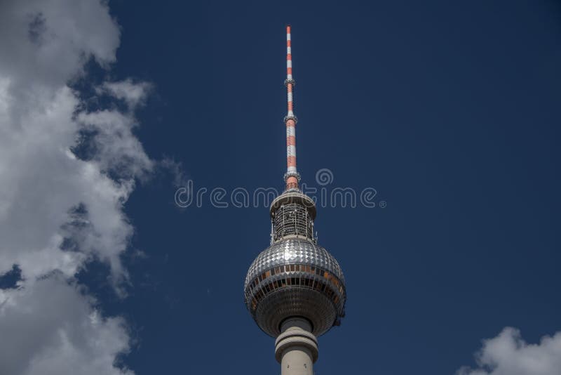 The Top of the Berlin Television Tower "Alex" Stock Image - Image of ...