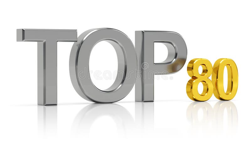 Top 80. Best eighty list stock illustration. Illustration of golden ...