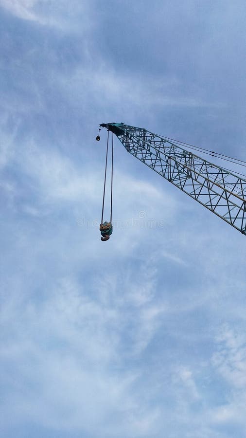 Top Boom of Crawler Crane Rise To the Sky Stock Photo - Image of ...