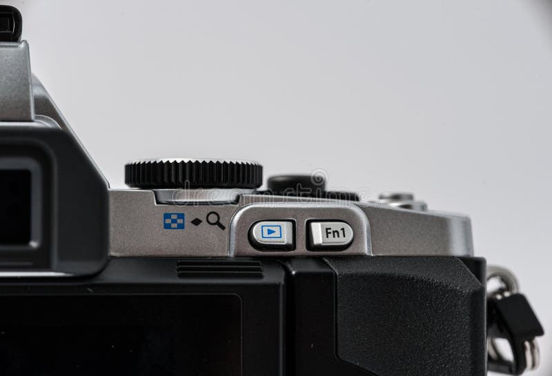 Top Buttons and Controls of a Digital Mirrorless Camera.. Stock Image ...