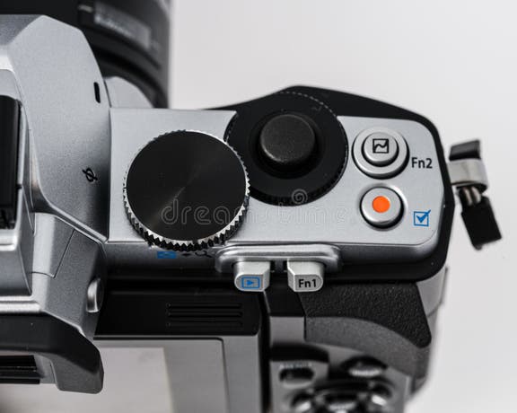 Top Buttons and Controls of a Digital Mirrorless Camera.. Stock Photo ...
