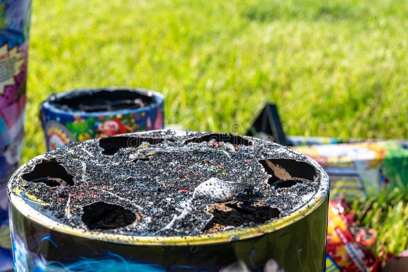 Top of Cardboard Burnt Firework Tubes Stock Image - Image of gone ...
