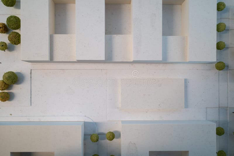 Top and Close-up View of White Architectural Models. Stock Photo ...