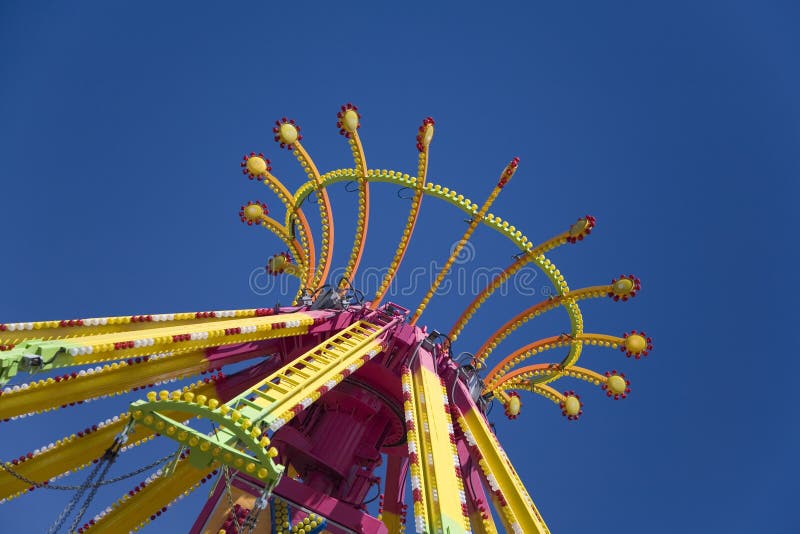 Carnival ride lights stock image. Image of play, swing - 44887579