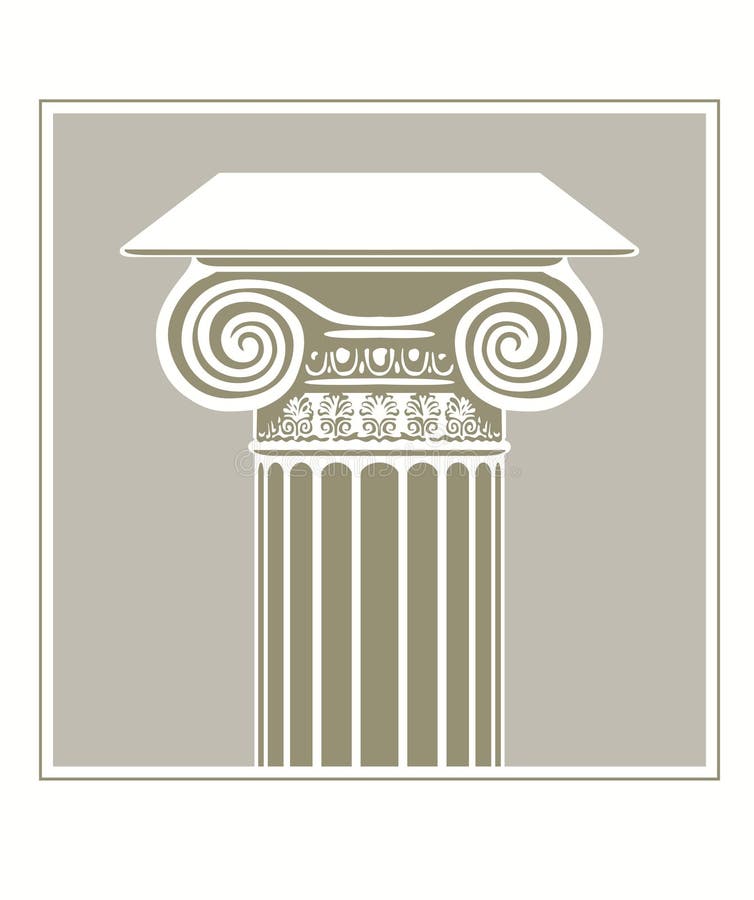 The Top of the Column. Architecture, Design. Graphic Drawing of an ...