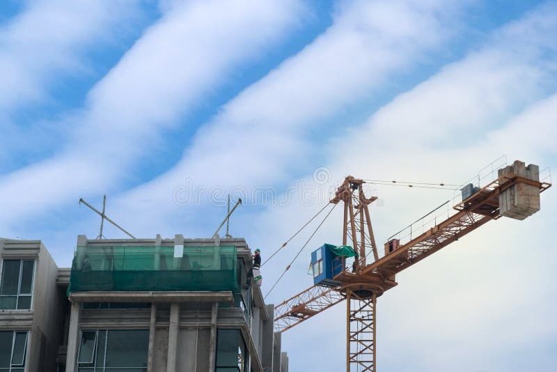 Top of Construction and Roof in Progress Stock Image - Image of builder ...