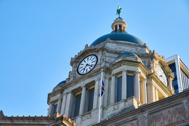 Top of Courthouse in Small City Stock Photo - Image of exterior ...