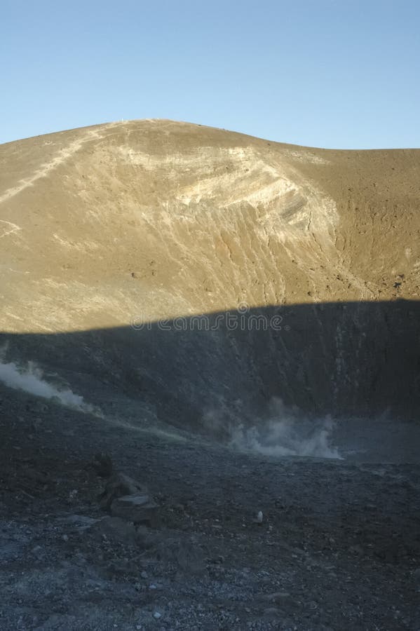 The Top of the Crater of Volcano Stock Photo - Image of aeolian ...