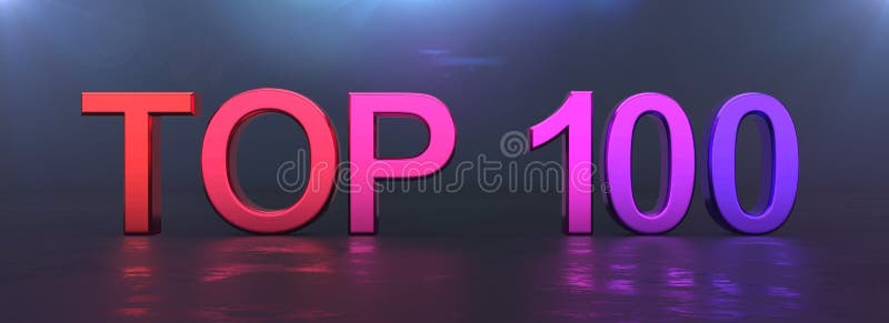 Top 100 stock illustration. Illustration of render, list - 208607644