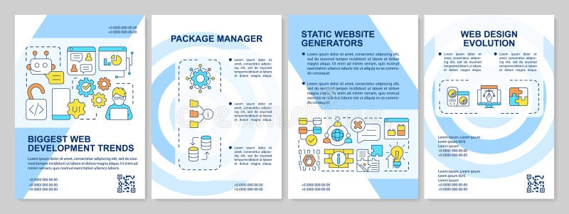 Top Digital Technology Trends Blue Brochure Template Stock Vector ...
