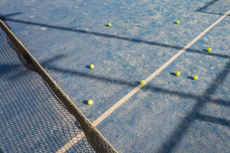 Top Down Aerial Drone View of a Padel Court with Net and Its Shadow Stock Illustration ...