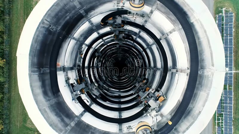 Concentric Concrete Industrial Structure Aerial View Featuring ...