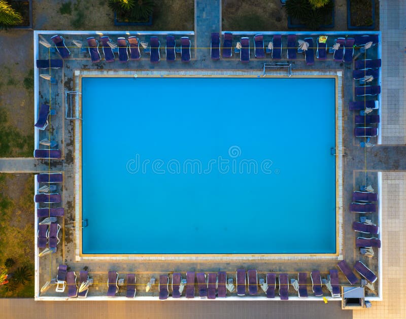 Top Down Aerial View of Rectangle Swimming Pool Stock Image - Image of ...