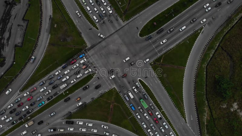 Top Down Aerial View of Road Intersection Stock Footage - Video of ...