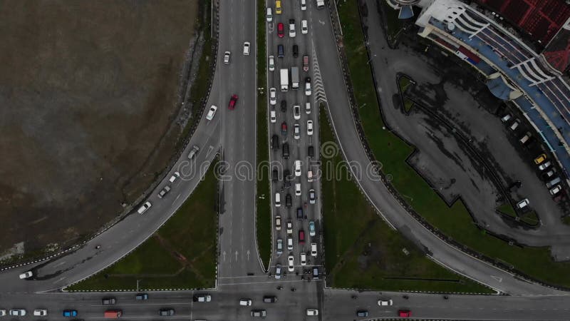 Top Down Aerial View of Road Intersection Stock Video - Video of lane ...